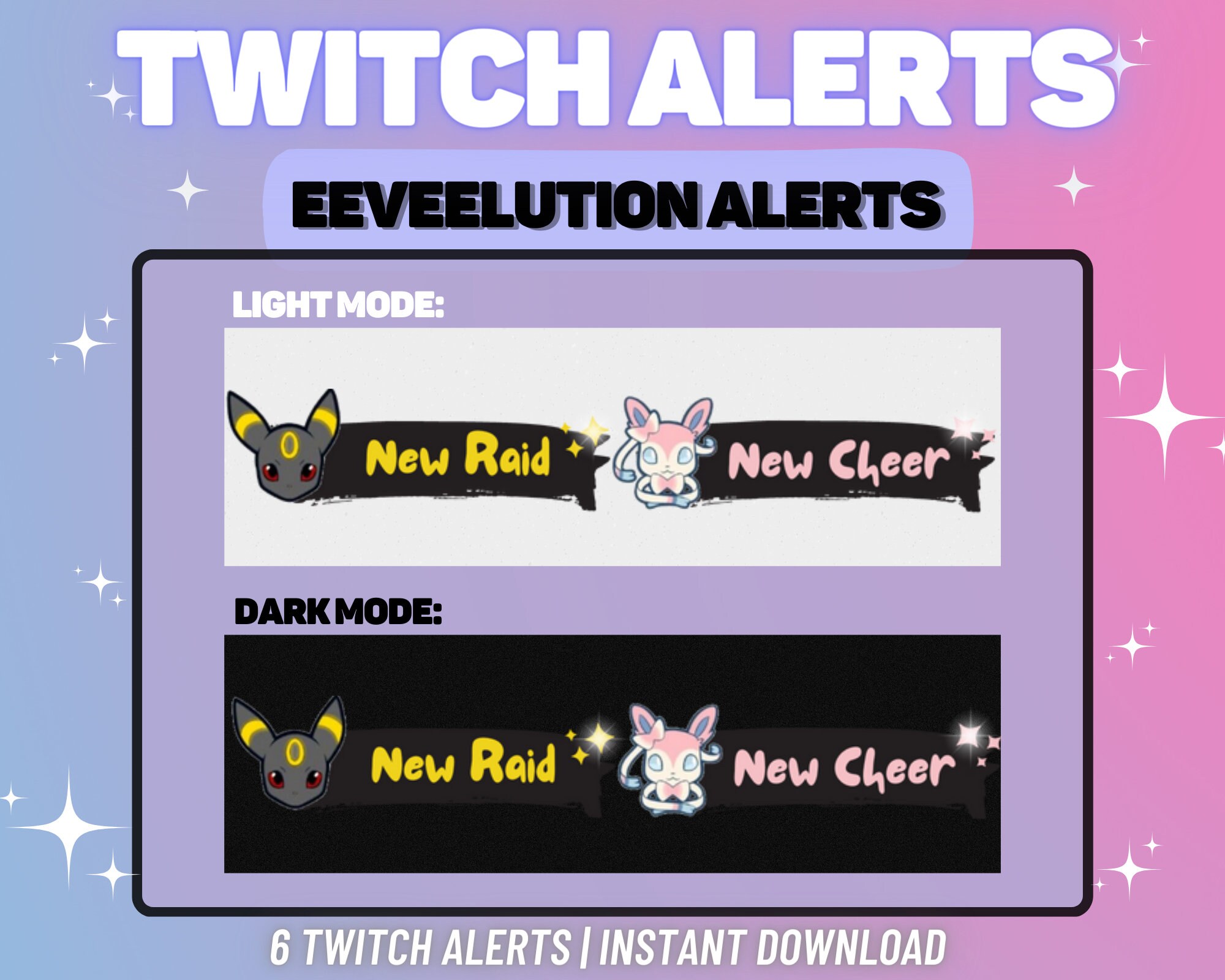 Cute Eeveelutions Twitch Megapack Twitch Sub Badges Twitch Alerts ...