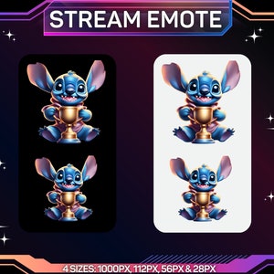 1 Twitch Emote, Stitch Emote, Stitch Trophy Emote, Trophy Stitch Emote ...