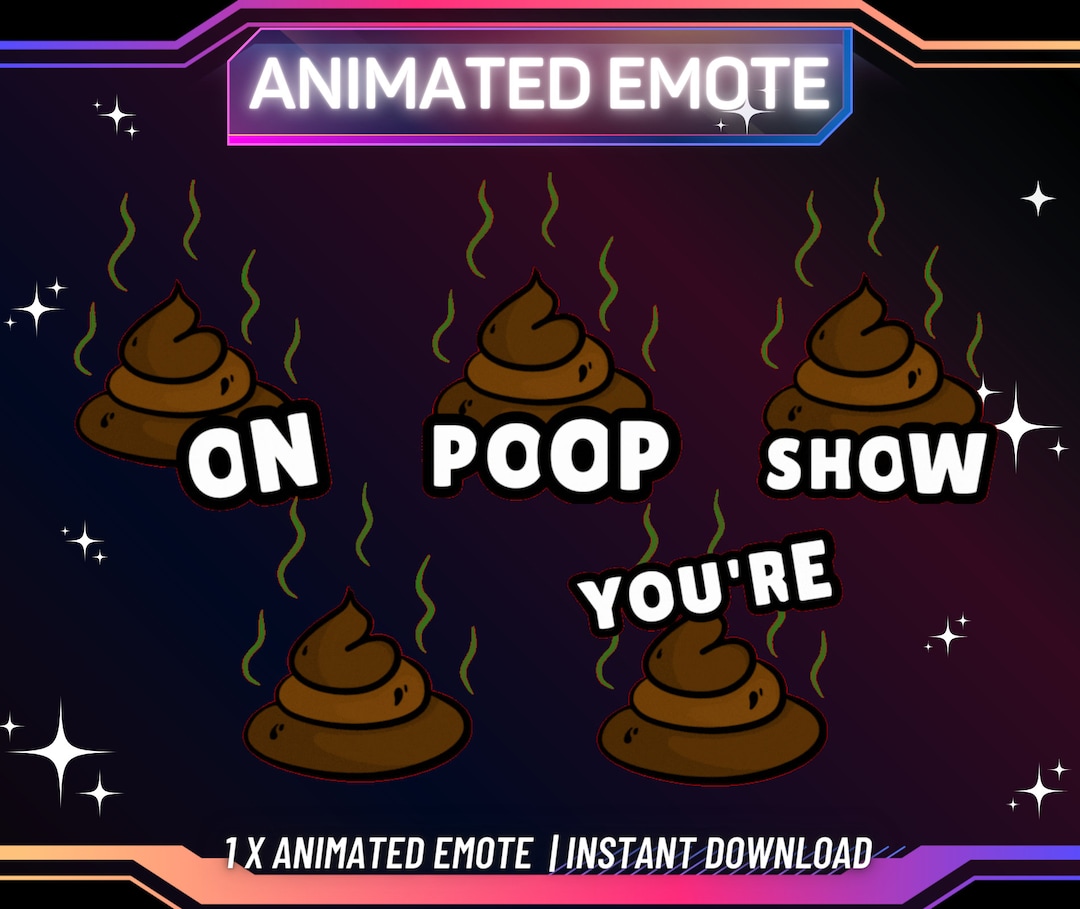 Animated Twitch Emote Pack, Poop Twitch Emotes, Funny Emotes, Rude ...