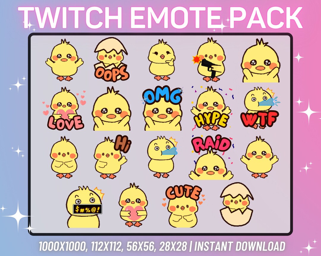 Emote Pack for Streamers Cute Duck Discord Emotes Cute - Etsy