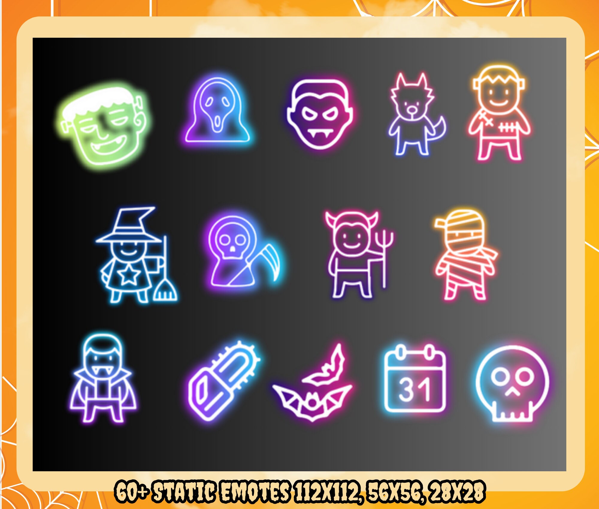 HALLOWEEN Neon Emote Pack 60 Halloween Themed Neon Emotes - Etsy