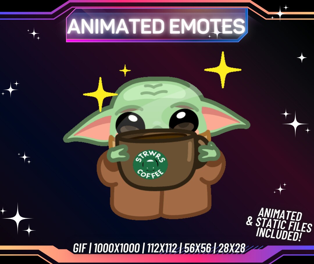 Animated Twitch Emote Baby Yoda Emote Coffee Twitch Emote - Etsy