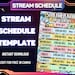 STREAM SCHEDULE Template Gamer Schedule Social Media Stream Schedule ...
