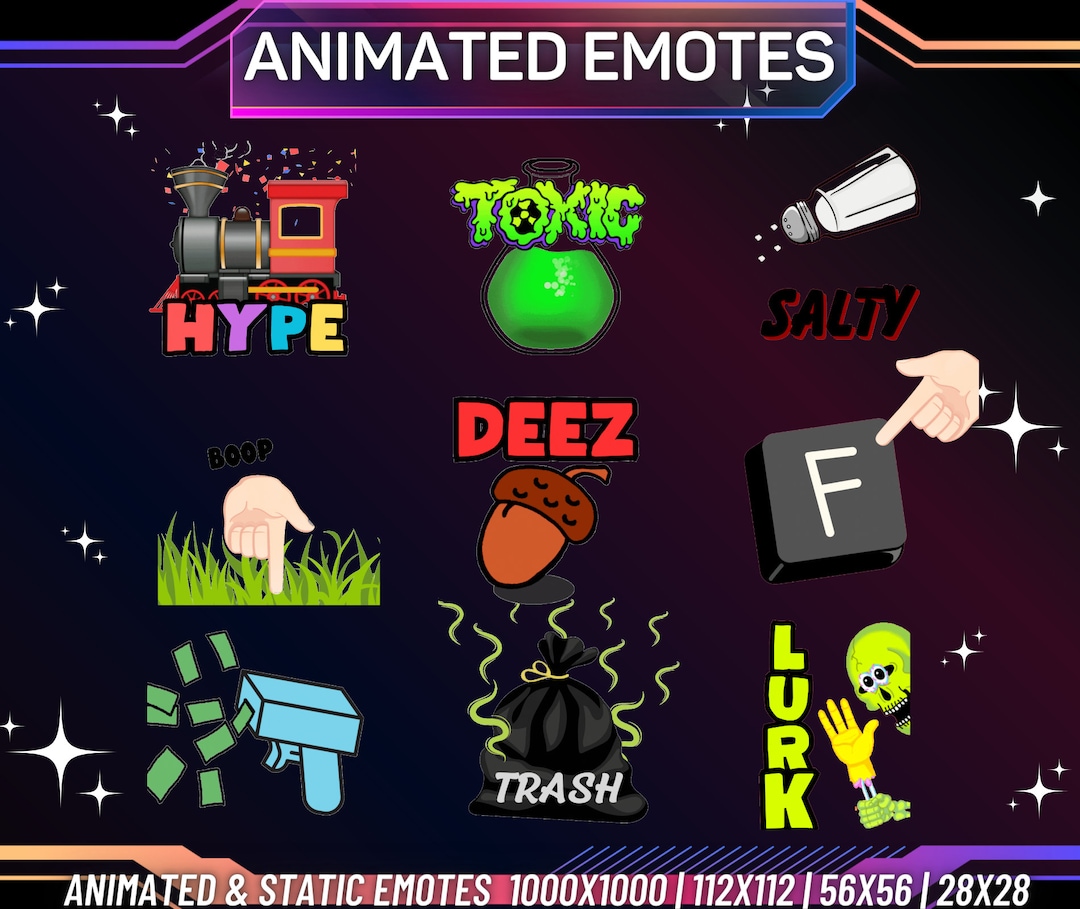 Animated Twitch Emote Pack, Funny Twitch Emotes , Lurk Emote, Hype ...