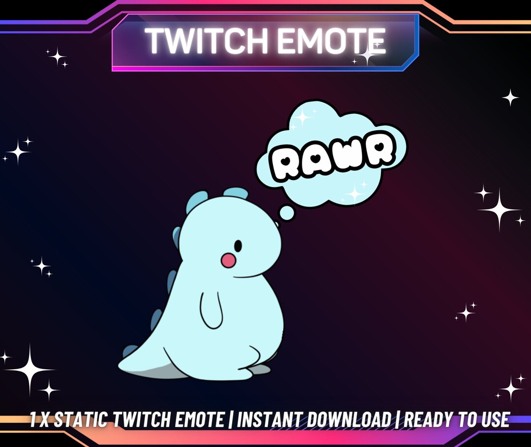 1 Twitch Emote | Dinosaur Twitch Emote | Rawr Emote | Funny Emote ...
