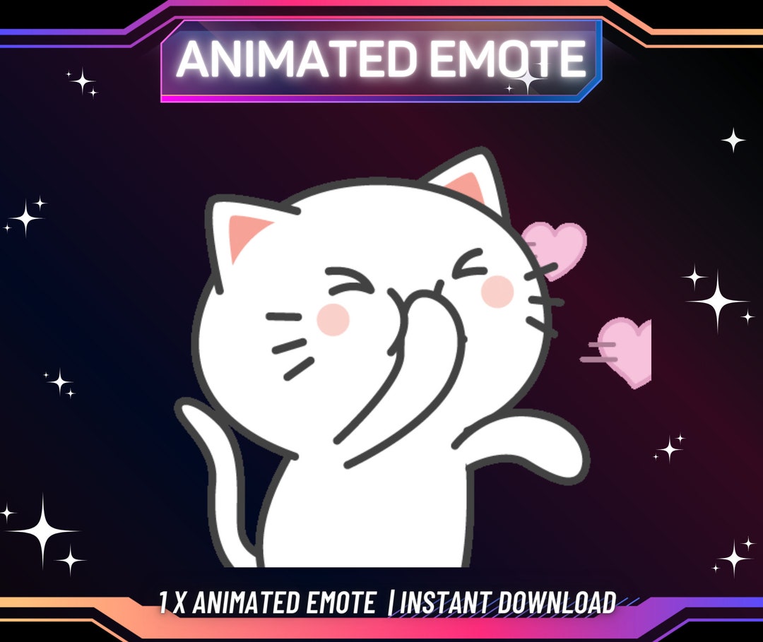 Animated Twitch Emote, Love Emote, Cute Kitty Emote, Cute Twitch Emote ...