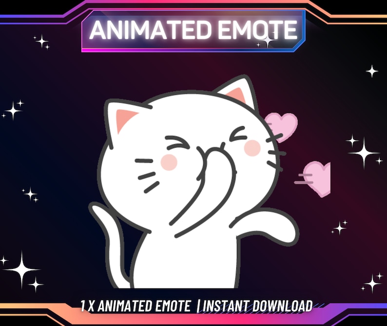 Animated Twitch Emote, Love Emote, Cute Kitty Emote, Cute Twitch Emote ...