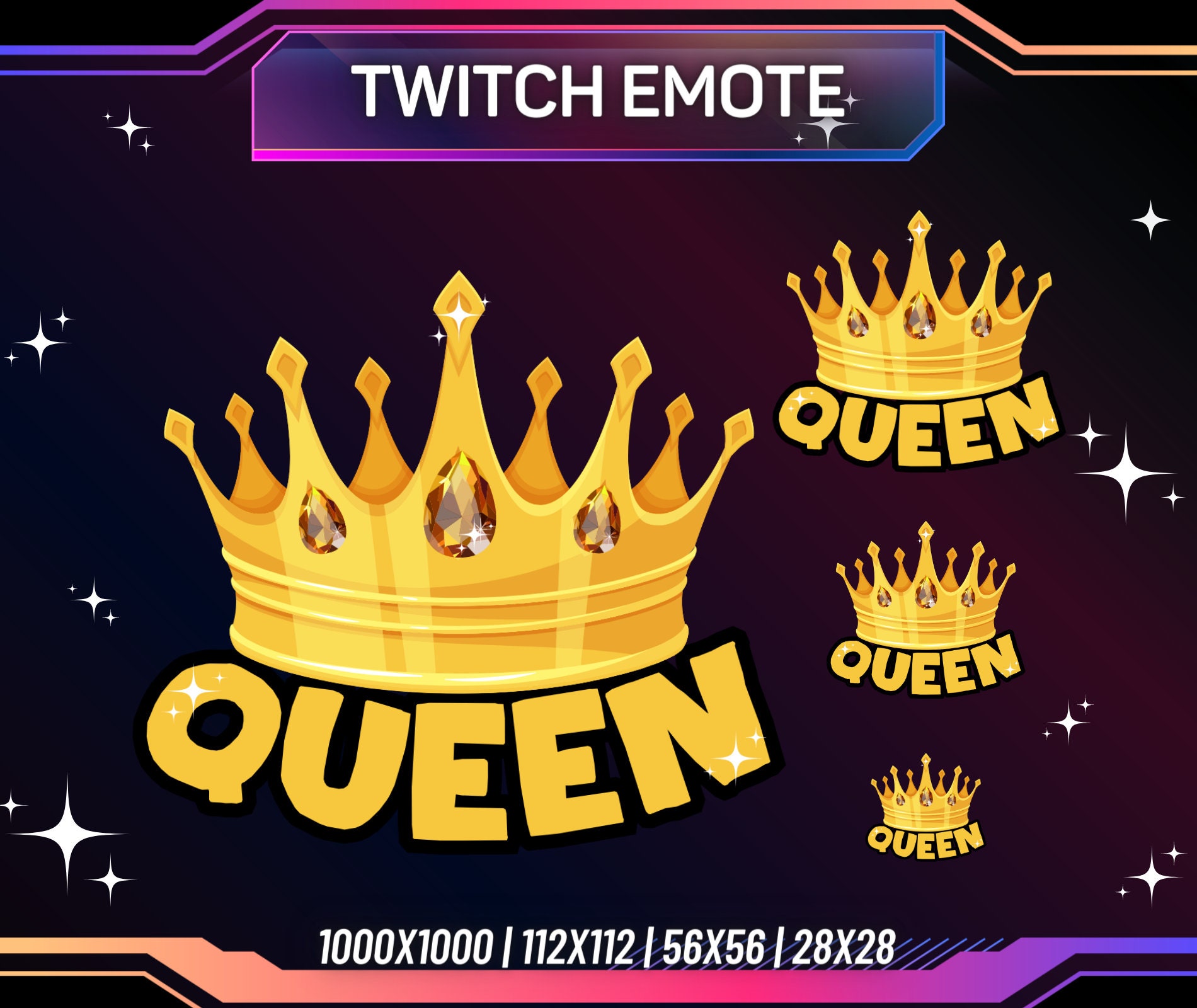 Queen Twitch Emote | Funny Crown Graphic (instant Download) - Etsy UK