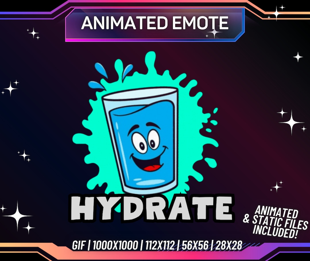 Animated Twitch Emote, Hydrate Emote, H2O Emote, Twitch Emote | PNG ...