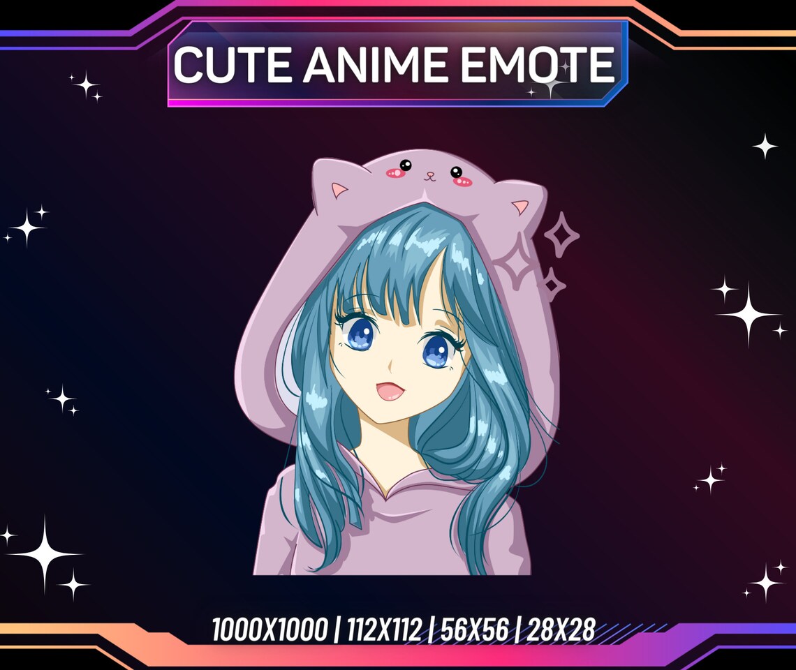 Animated Twitch Emote, Anime Girl Emote, Twitch Emote PNG Transparent ...