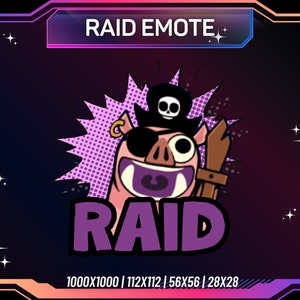 Animated Emote Cute Pig Raid | Twitch Emote | Kick Emote | Discord ...