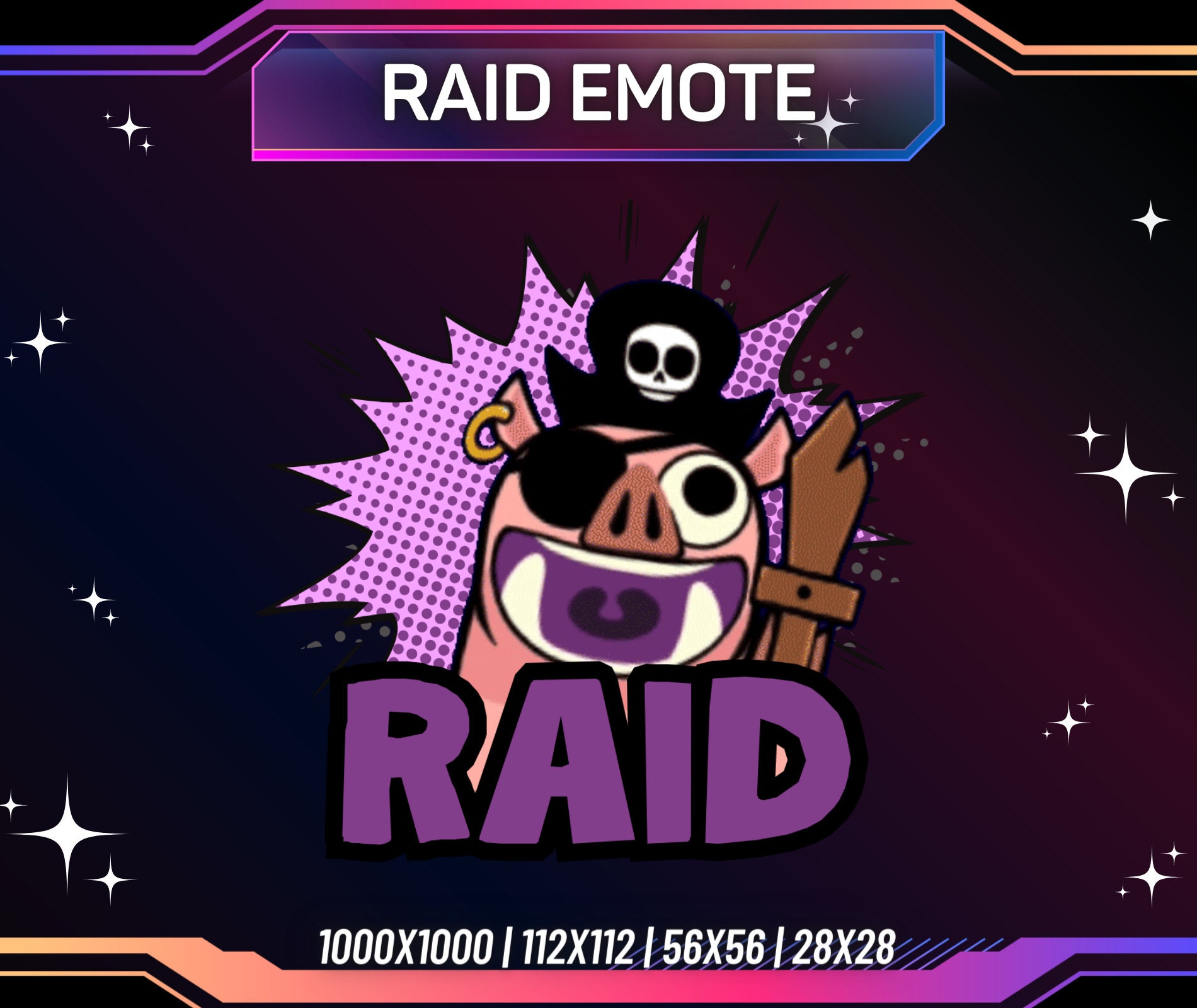 Animated Emote Cute Pig Raid Twitch Emote Kick Emote Discord Emote ...