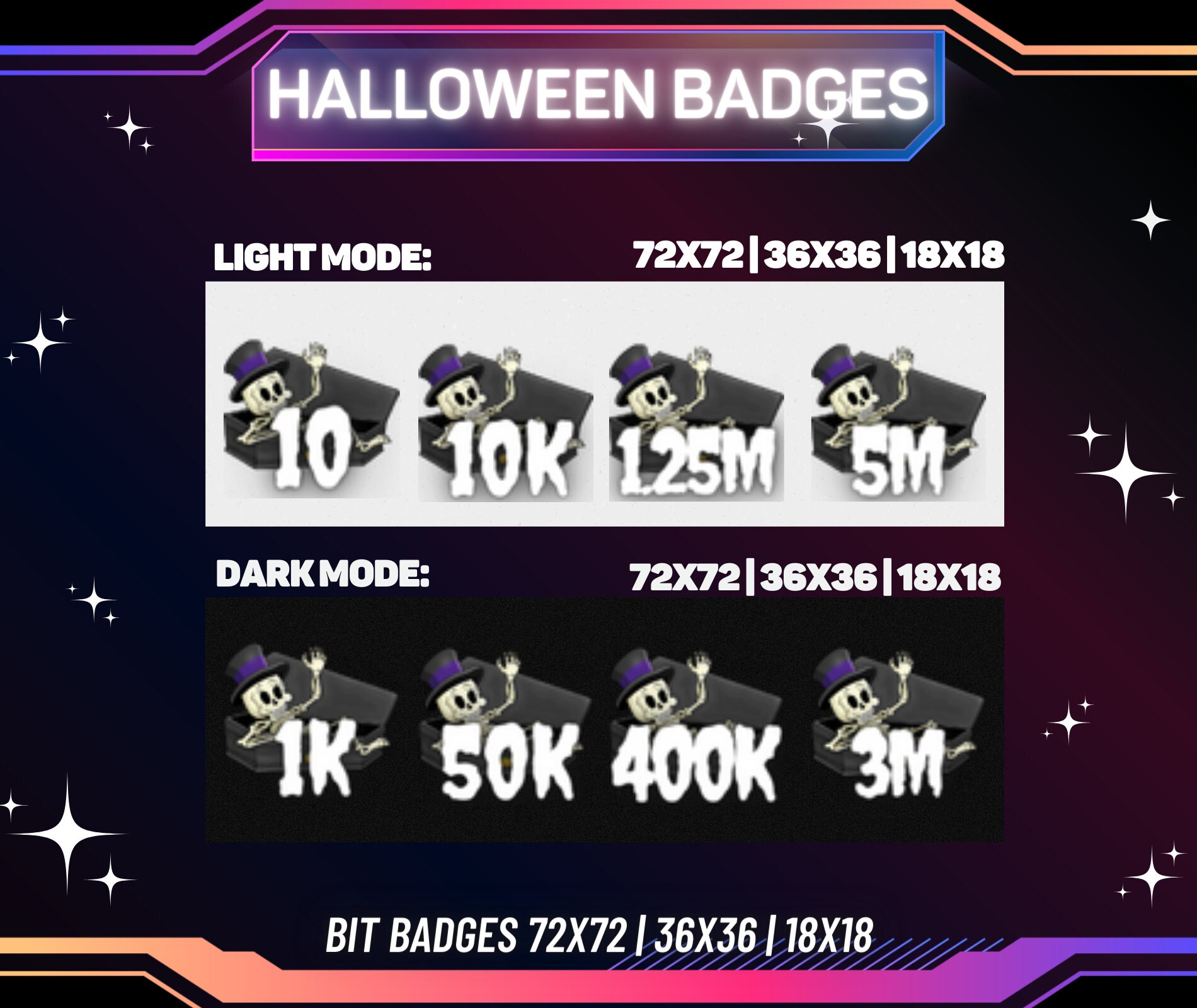 30 X Halloween Twitch Bit Badges Twitch Bit Badges Twitch Halloween ...