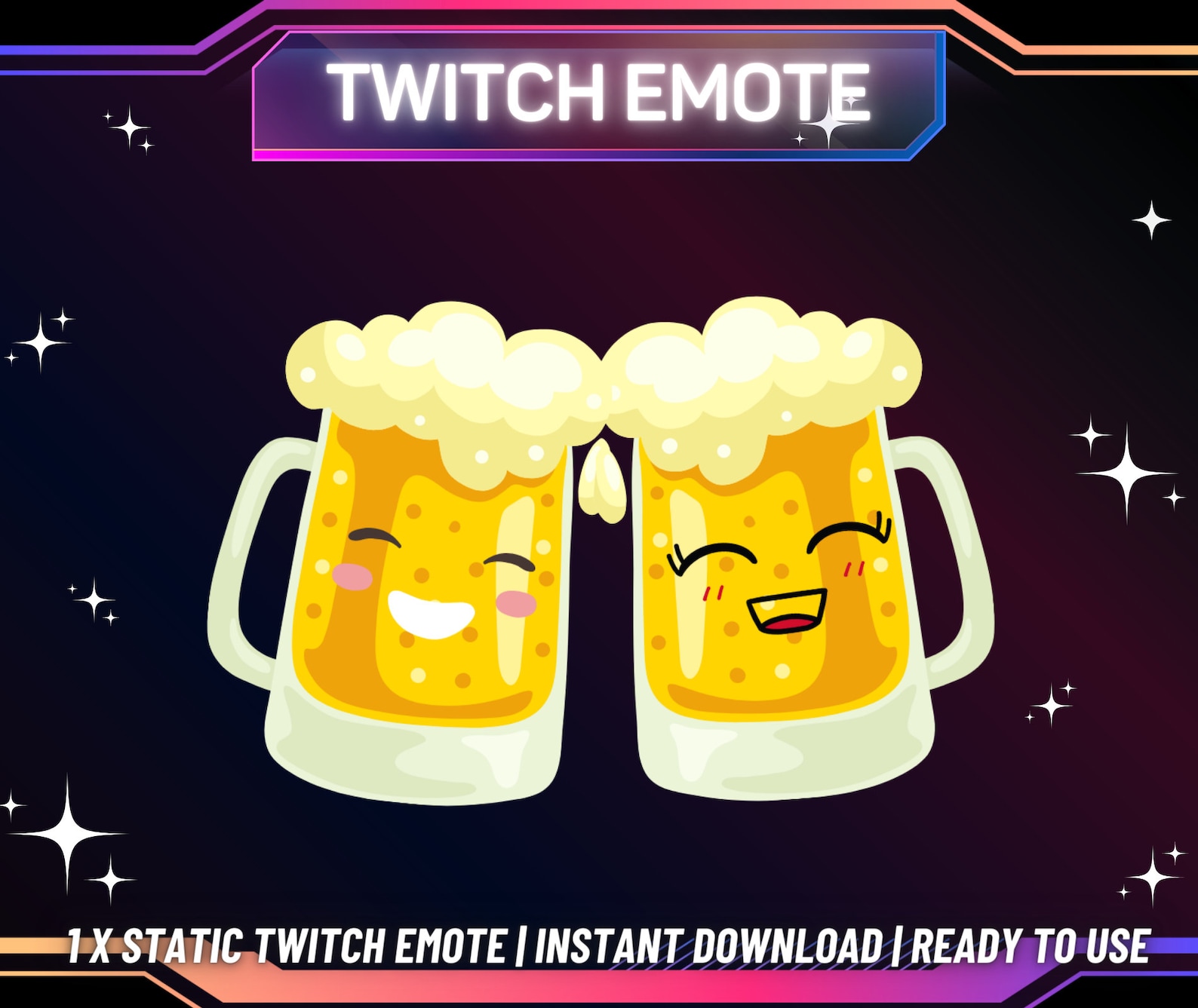 1 Twitch Emote | Beer Twitch Emote | Kick Emote | Funny Emote | Cute ...