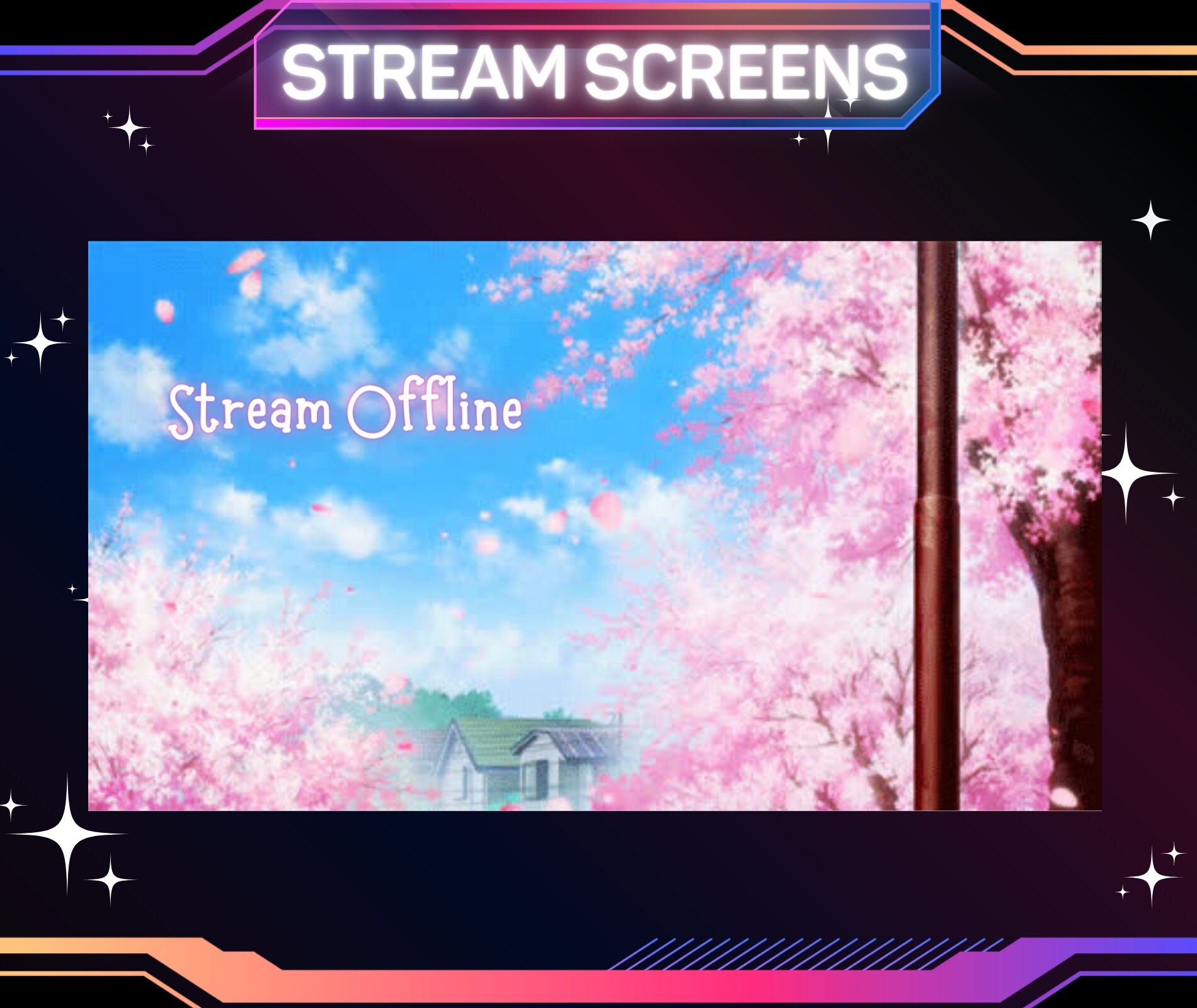 5 ANIMATED Sakura Stream Screens Starting Soon Be Right Back Stream ...