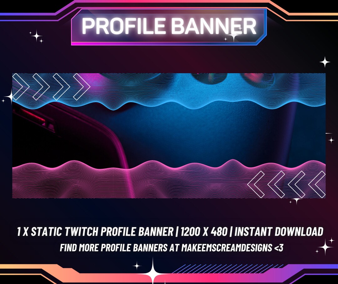 Twitch Profile Banner, Neon Gamer Profile Banner, Neon Profile Display ...