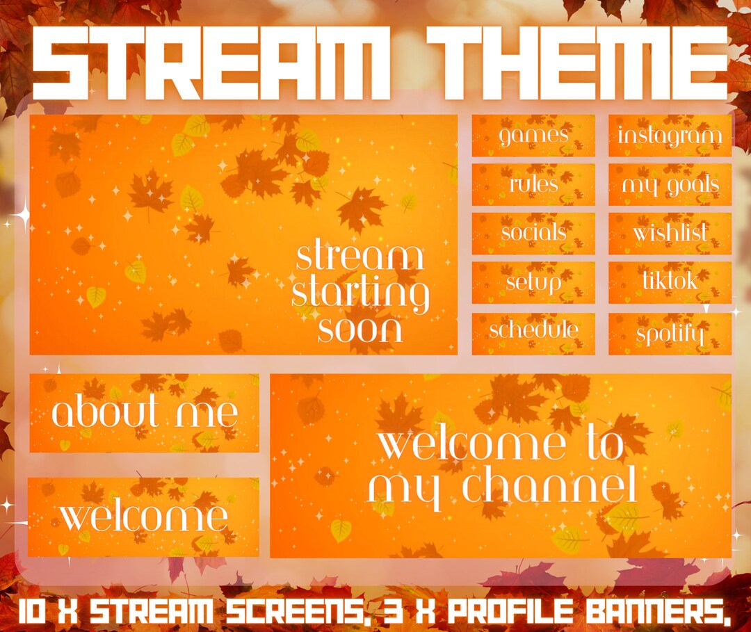 ANIMATED Fall Stream Theme, Twitch Stream Overlays, Twitch Profile ...