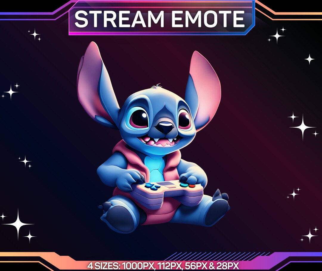1 Twitch Emote, Stitch Emote, Gamer Stitch Emote, Gamer Emote, Cute ...