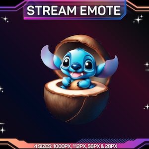 1 Twitch Emote, Stitch Emote, Coconut Stitch Emote, Cute Stitch Emote ...