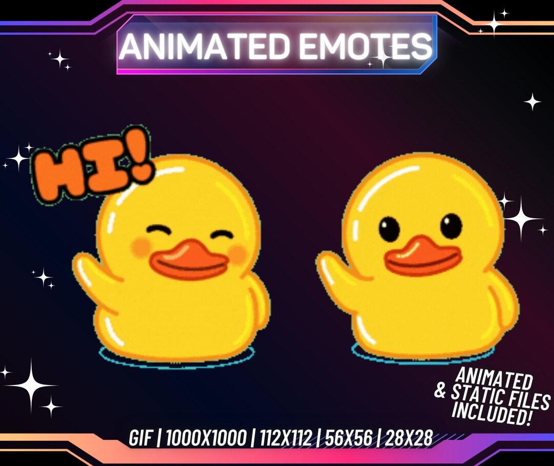 Animated Twitch Emote, Cute Duck Emote, Duck Twitch Emote, Animated ...