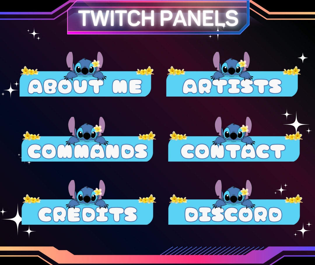 30 X Cute Stitch Twitch Panels | Stream Panels | Twitch Panels | Ready ...