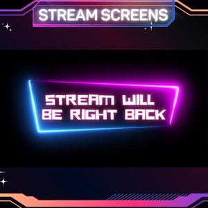 5 X ANIMATED Neon Stream Screens | Animated Starting Soon | Be Right ...