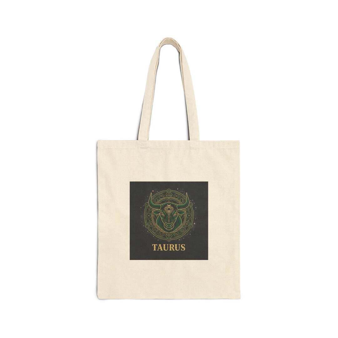Taurus Minimalist Zodiac Tote, Quiet Luxury Canvas, Subtle Embroidery ...