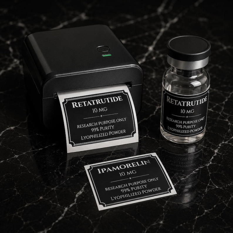 Peptide Vial Labels Template | NIIMBOT Canva Editable | Research Lab ...