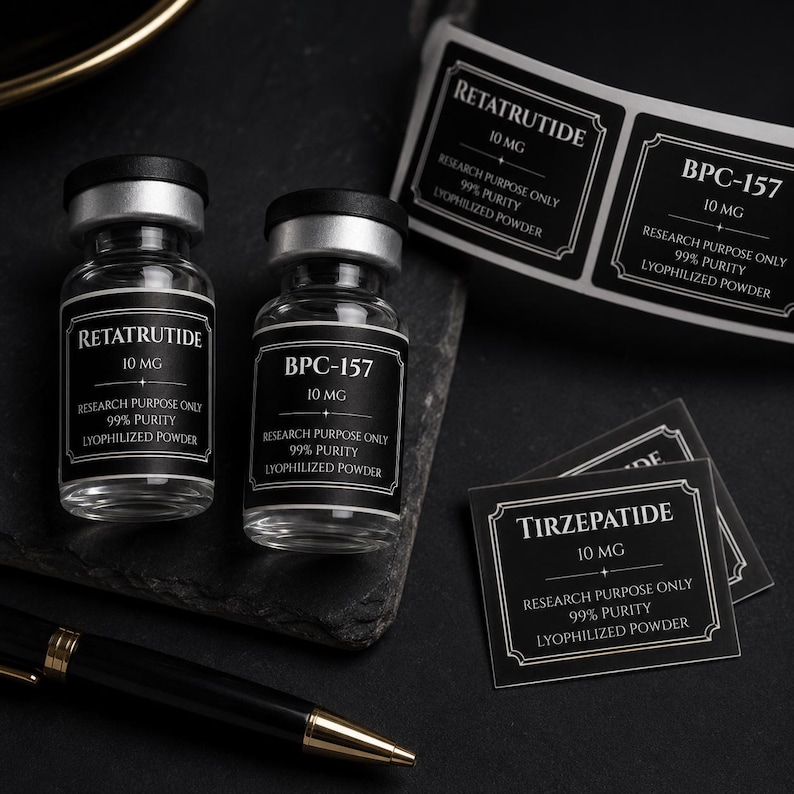 Peptide Vial Labels Template | NIIMBOT Canva Editable | Research Lab ...