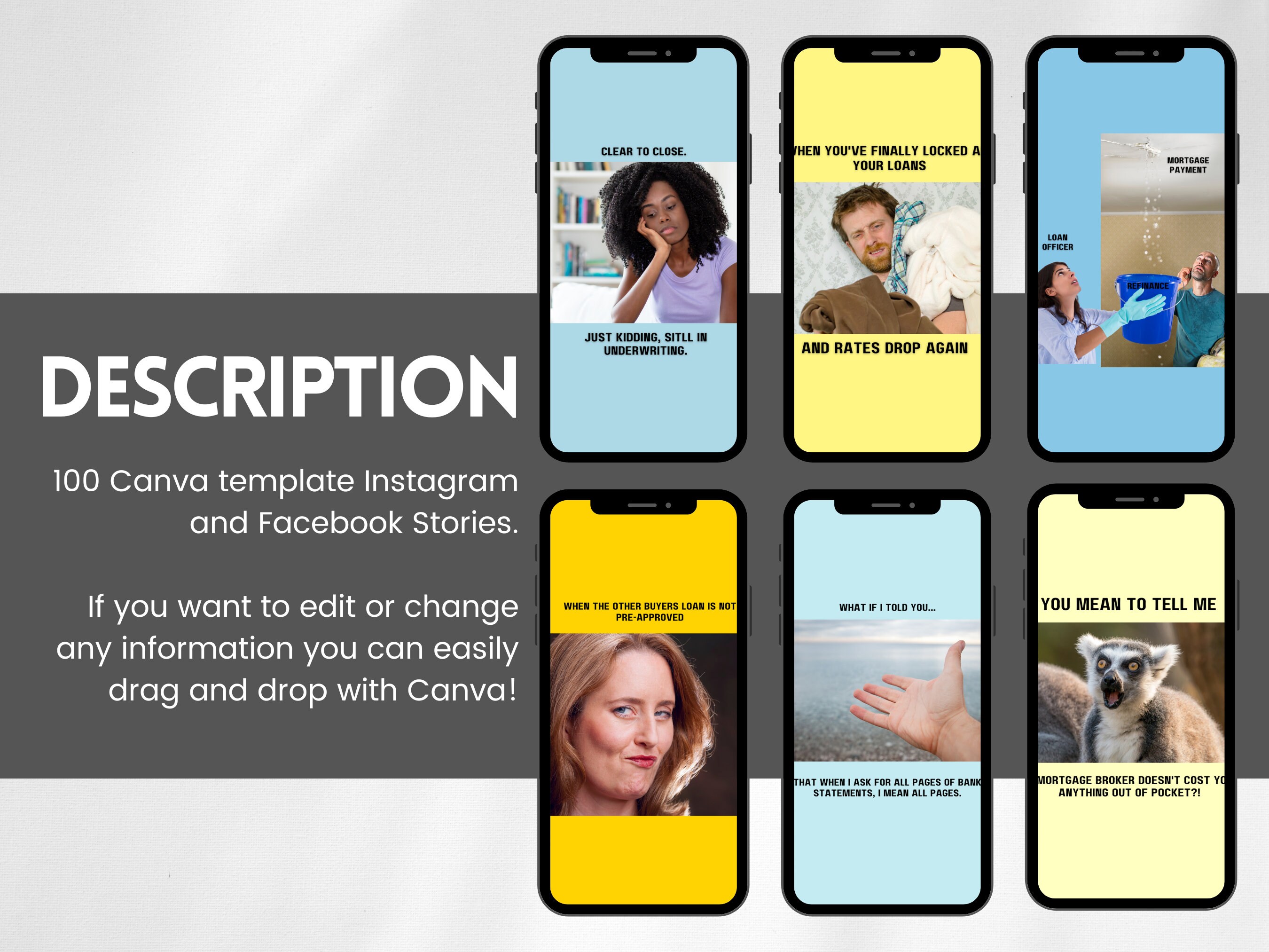 30 Mortgage Meme Stories Social Media - Etsy