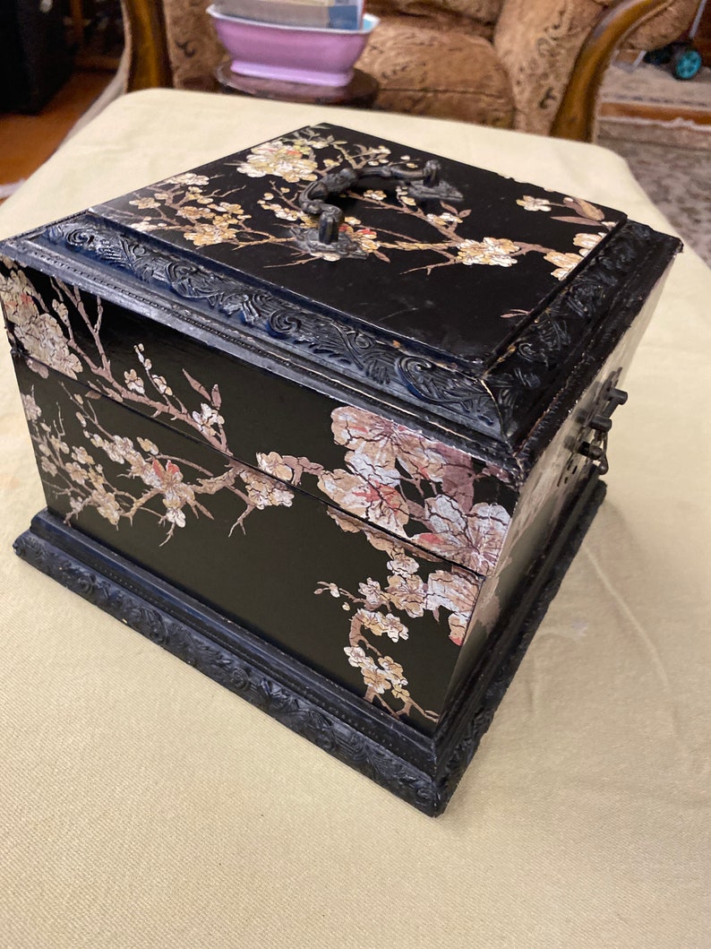 Antique Japanese Decoupage Box - Etsy