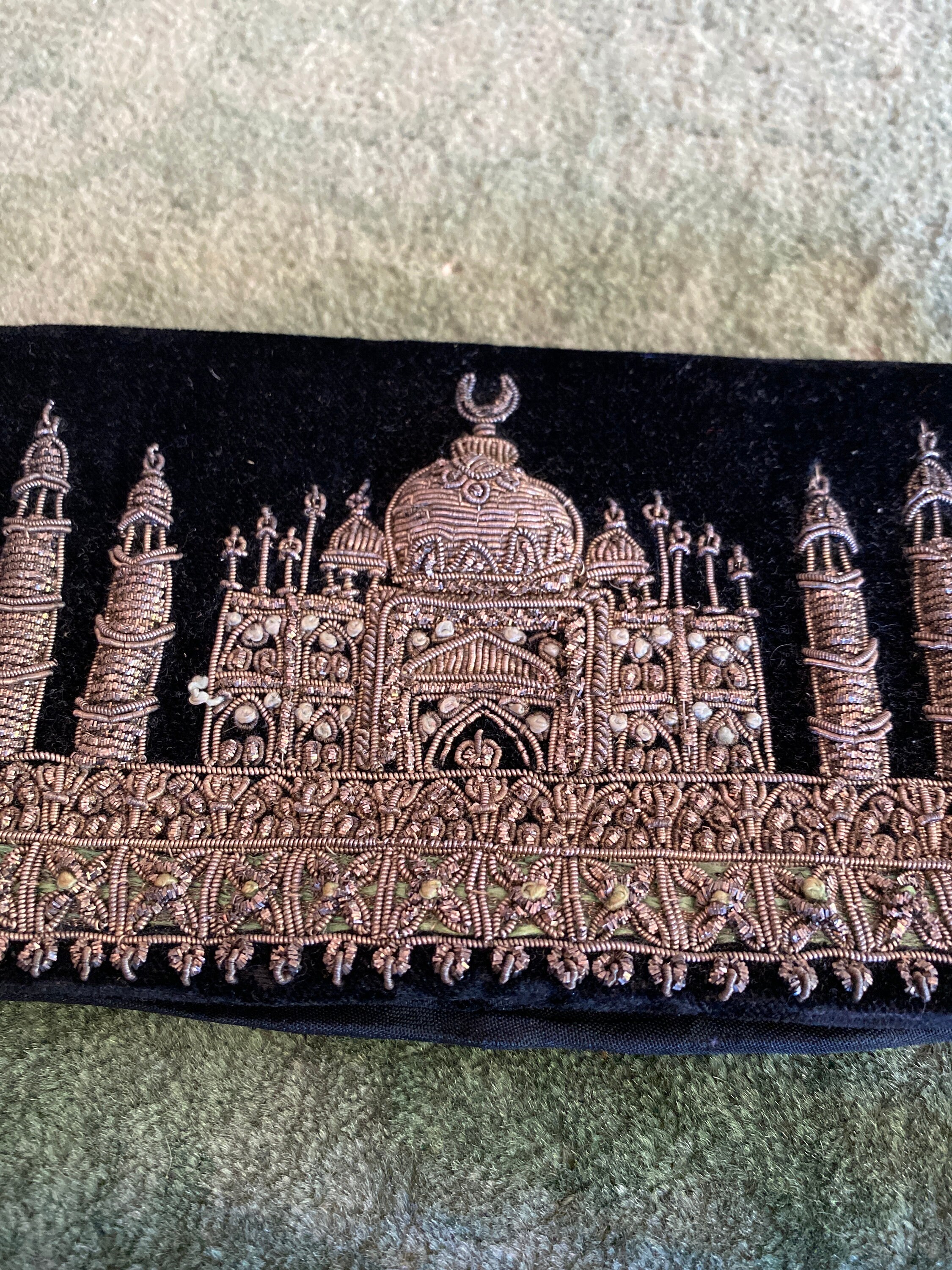 Taj Mahal Embroidered Silk Evening Bag - Etsy