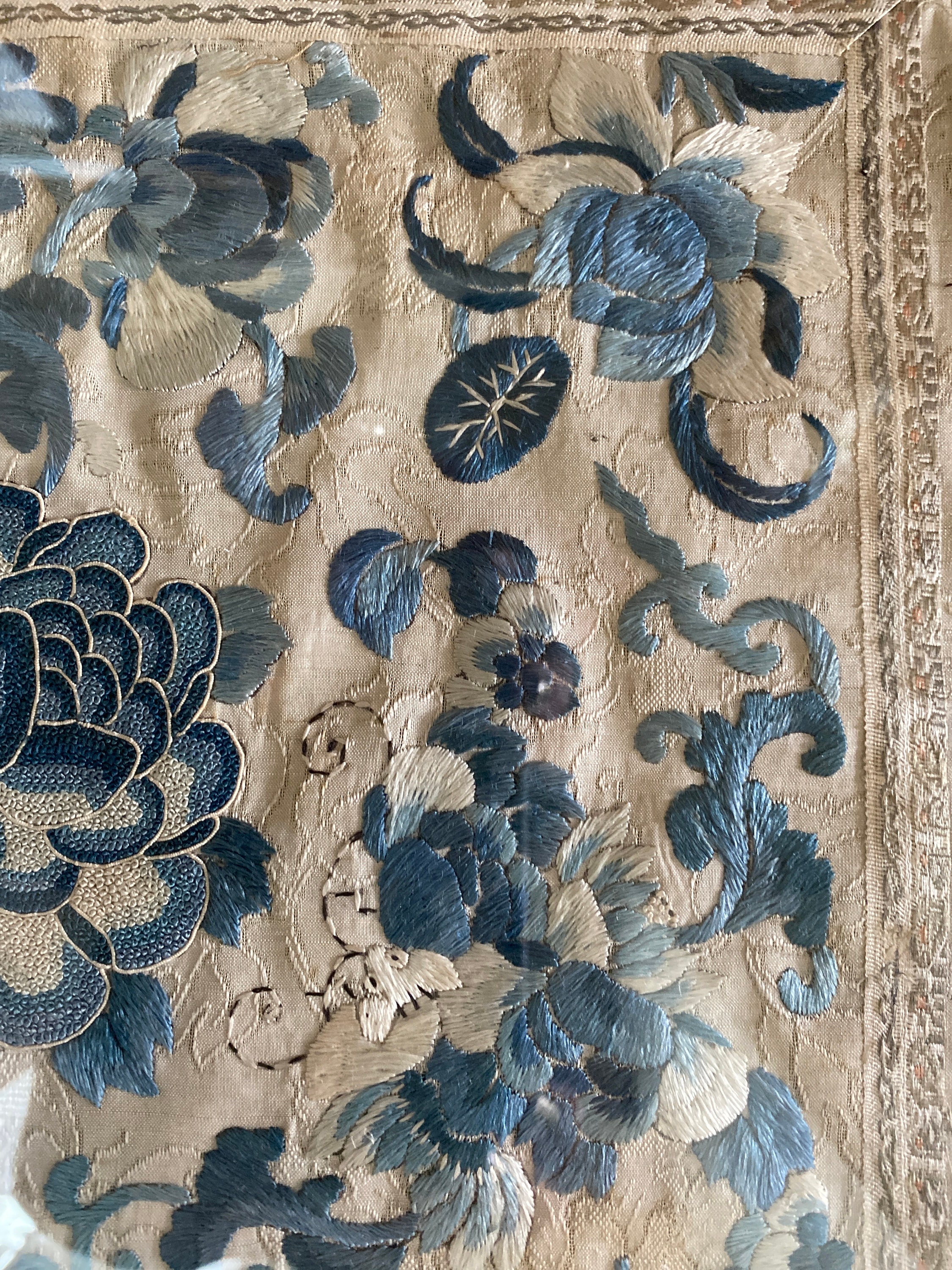 Vintage Chinese Silk Embroidered Panel - Etsy