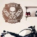 Skull Pistons Metal Garage Sign Personalized Metal Wall Art for Bikers ...