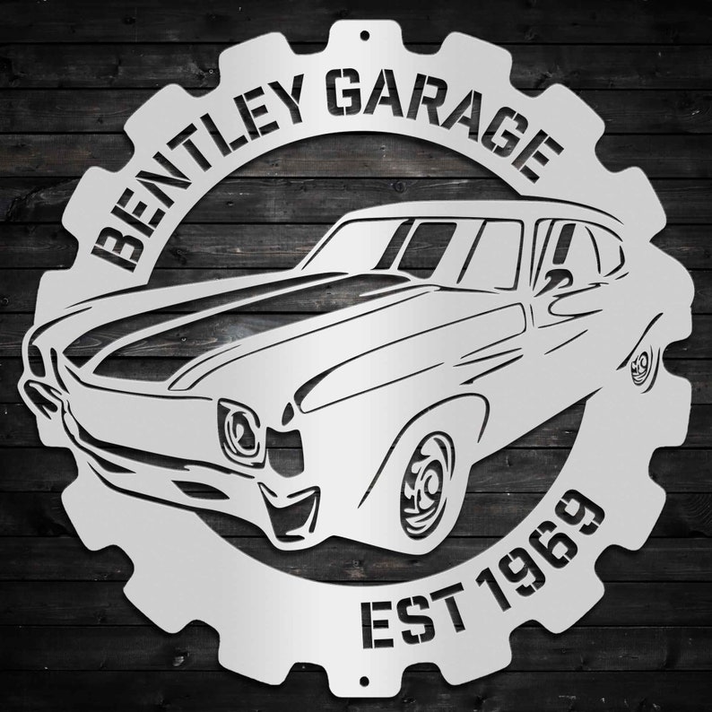 Classic Muscle Car Metal Sign - Personalized Metal Wall Art | Perfect ...