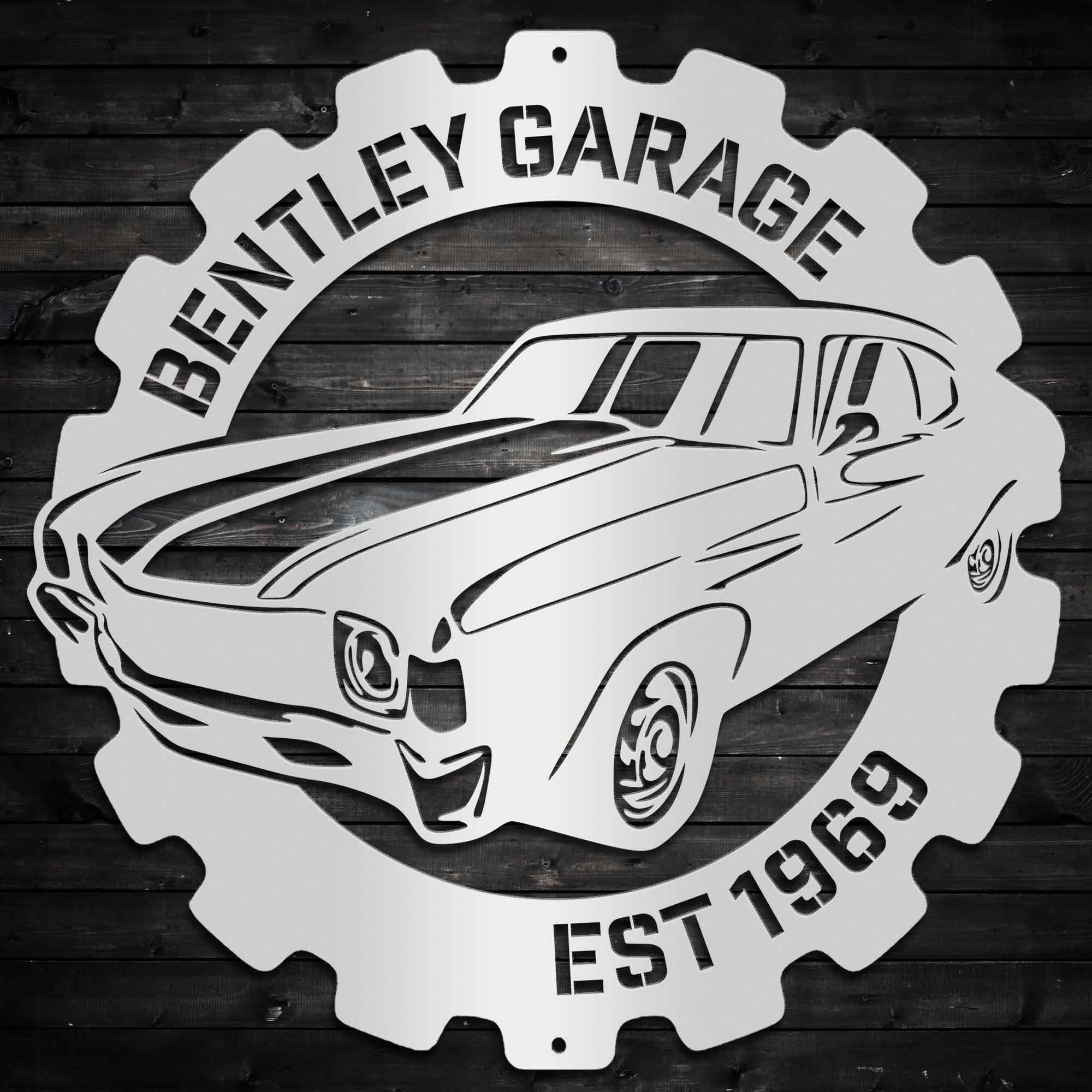 Classic Muscle Car Metal Sign - Personalized Metal Wall Art | Perfect ...