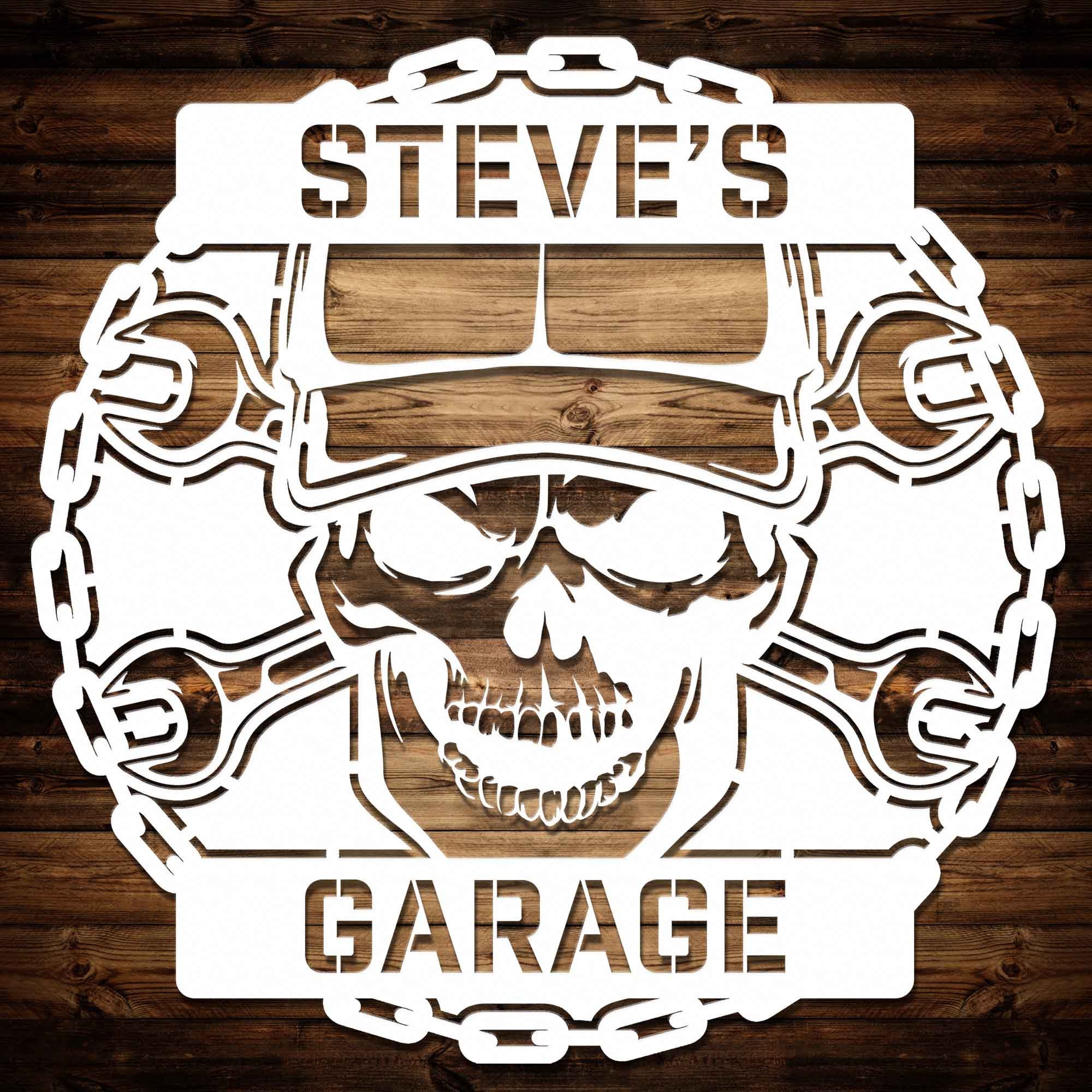 Skull Mechanic Metal Garage Sign Personalized Metal Wall Art - Etsy