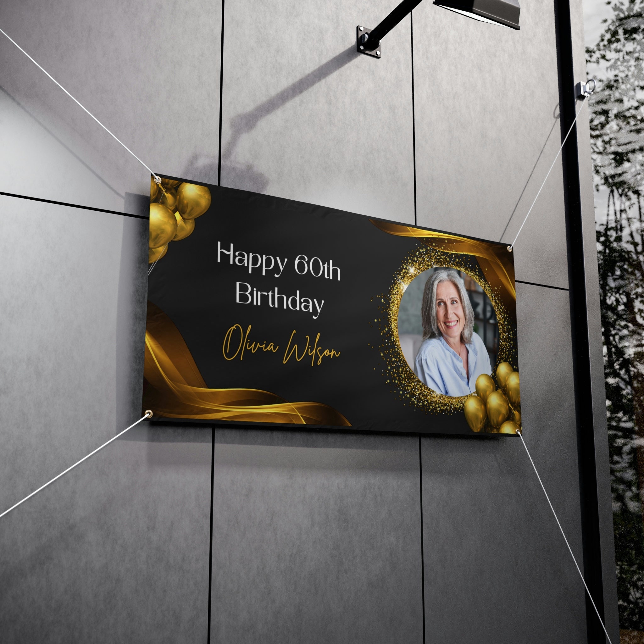 60th Birthday Banner, 60th Backdrop Decor, Custom Vinyl Banner ...