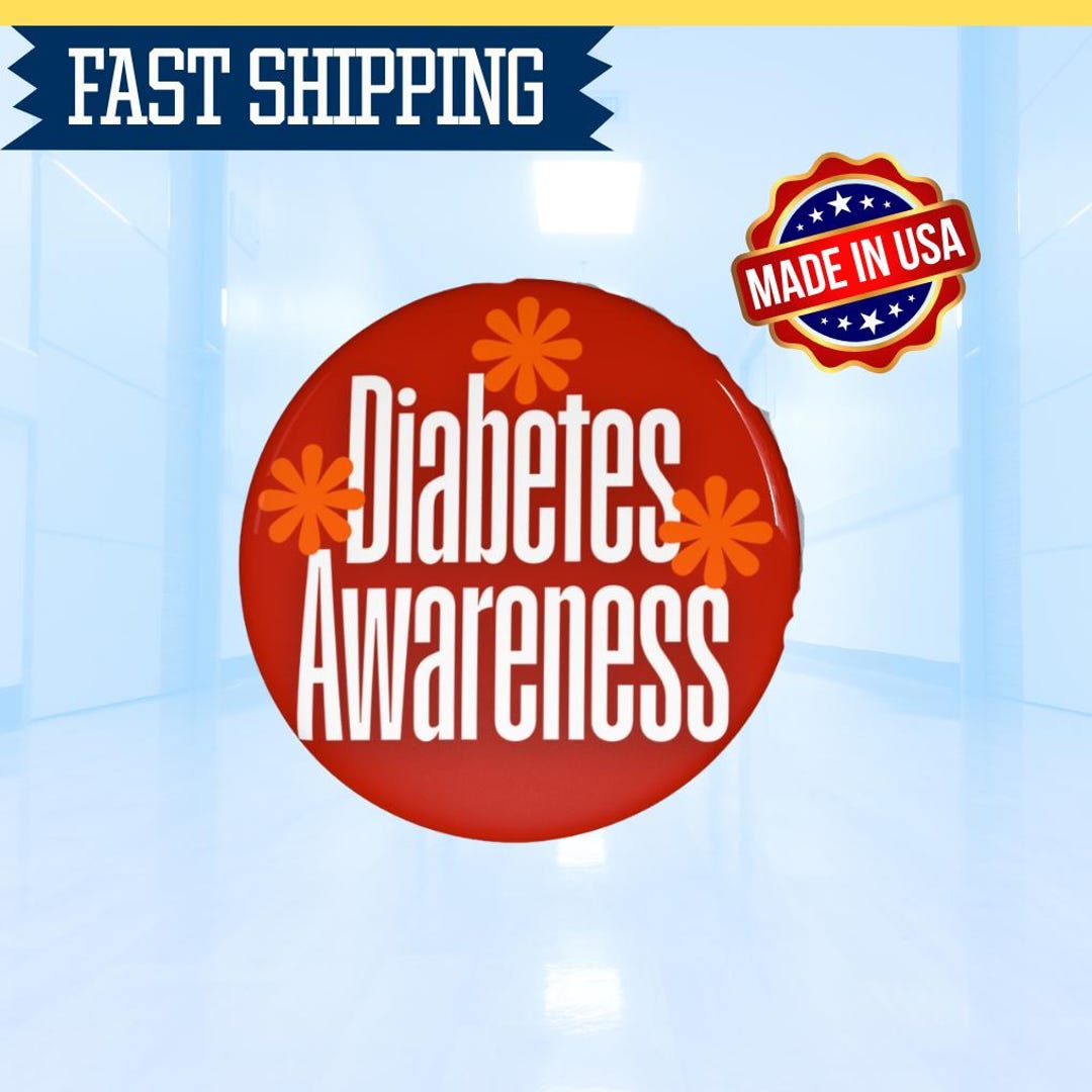 Diabetes Awareness Pin Buttons, Medical Alert Pins, Health Awareness ...
