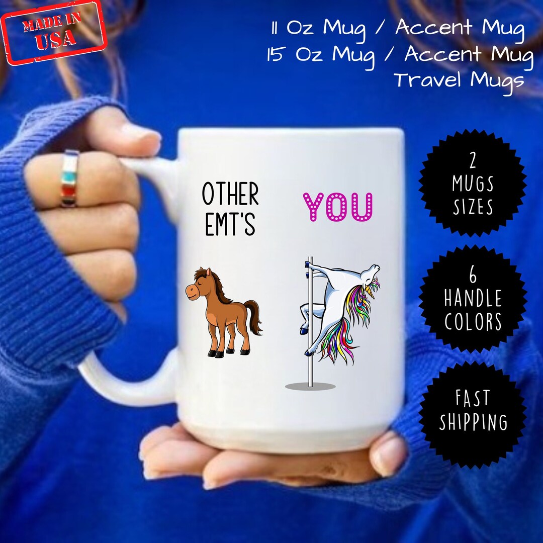 Emt Gift, Emt Mug, Emt Funny Unicorn Mug, Emt Cup, Emt Coffee Mug, Best Emt Mug, Emergency ...