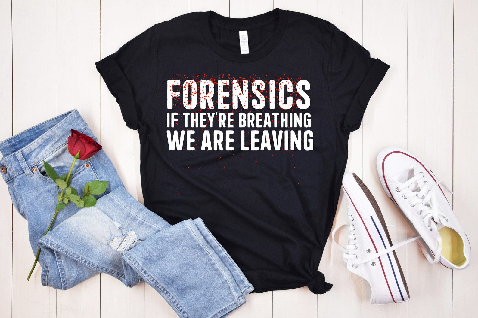 Forensics 'if They're Breathing' T-shirt: Crime Scene Investigator Gift ...