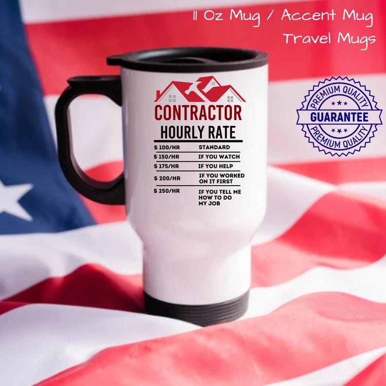 Contractor Hourly Rate Mug: Construction Worker Gift - Etsy