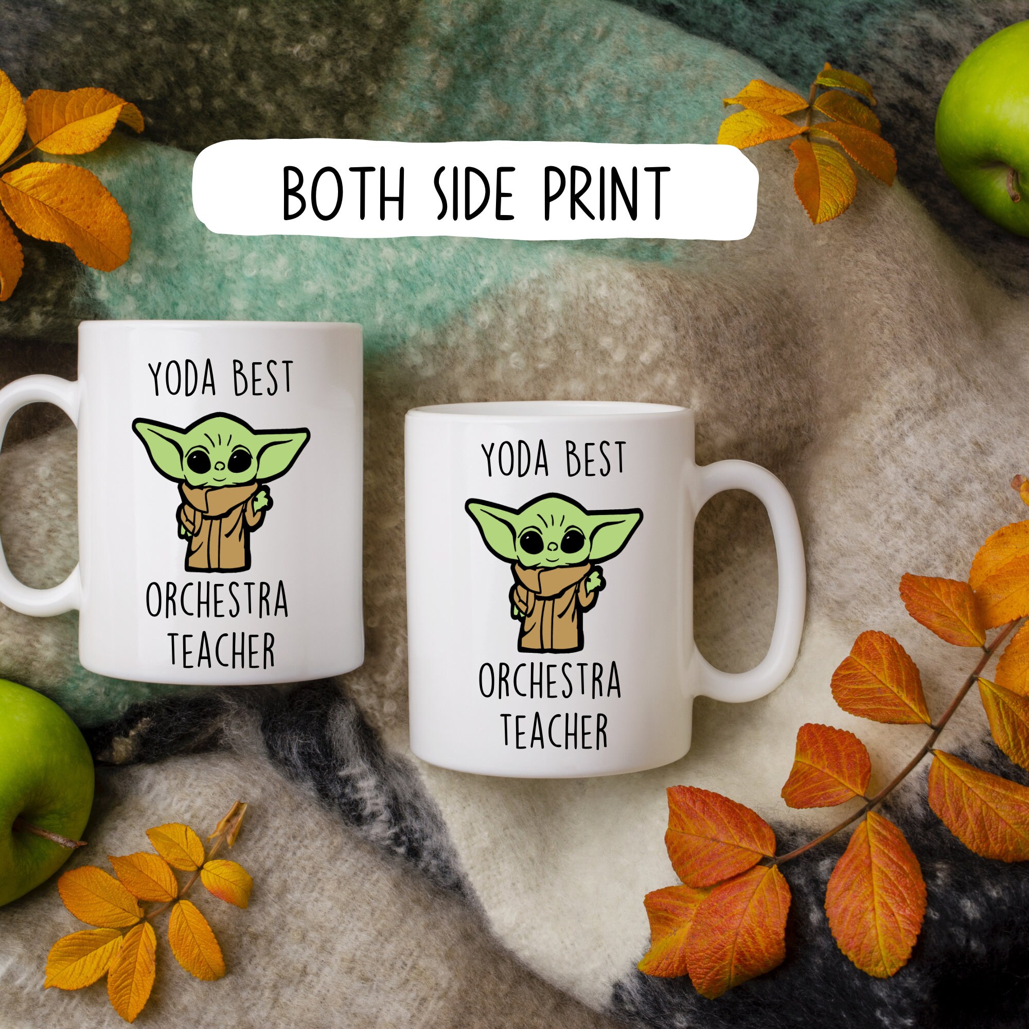 Yoda Best Orchestra Teacher Mug, Baby Yoda Mug, Custom Orchestra ...
