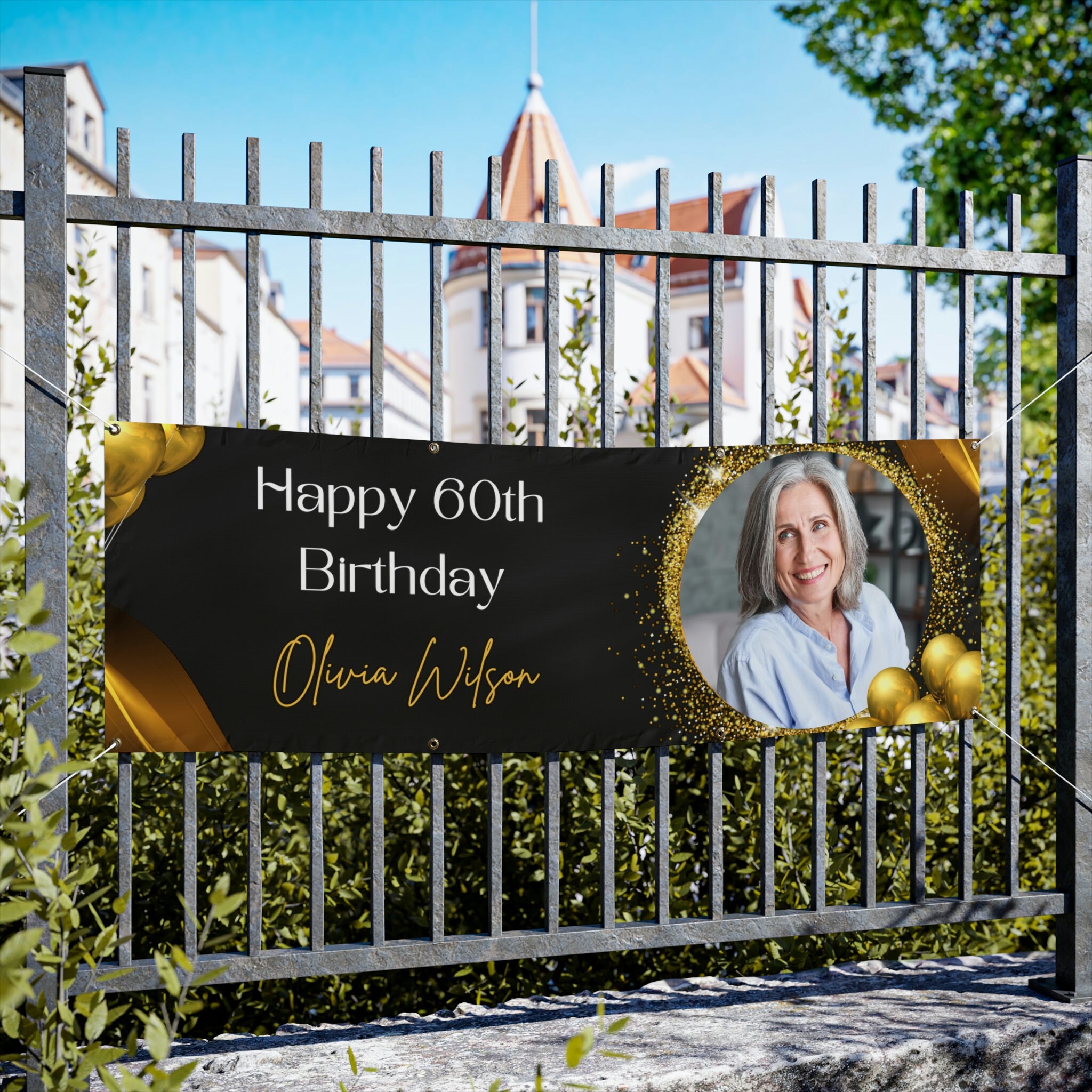 60th Birthday Banner, 60th Backdrop Decor, Custom Vinyl Banner ...