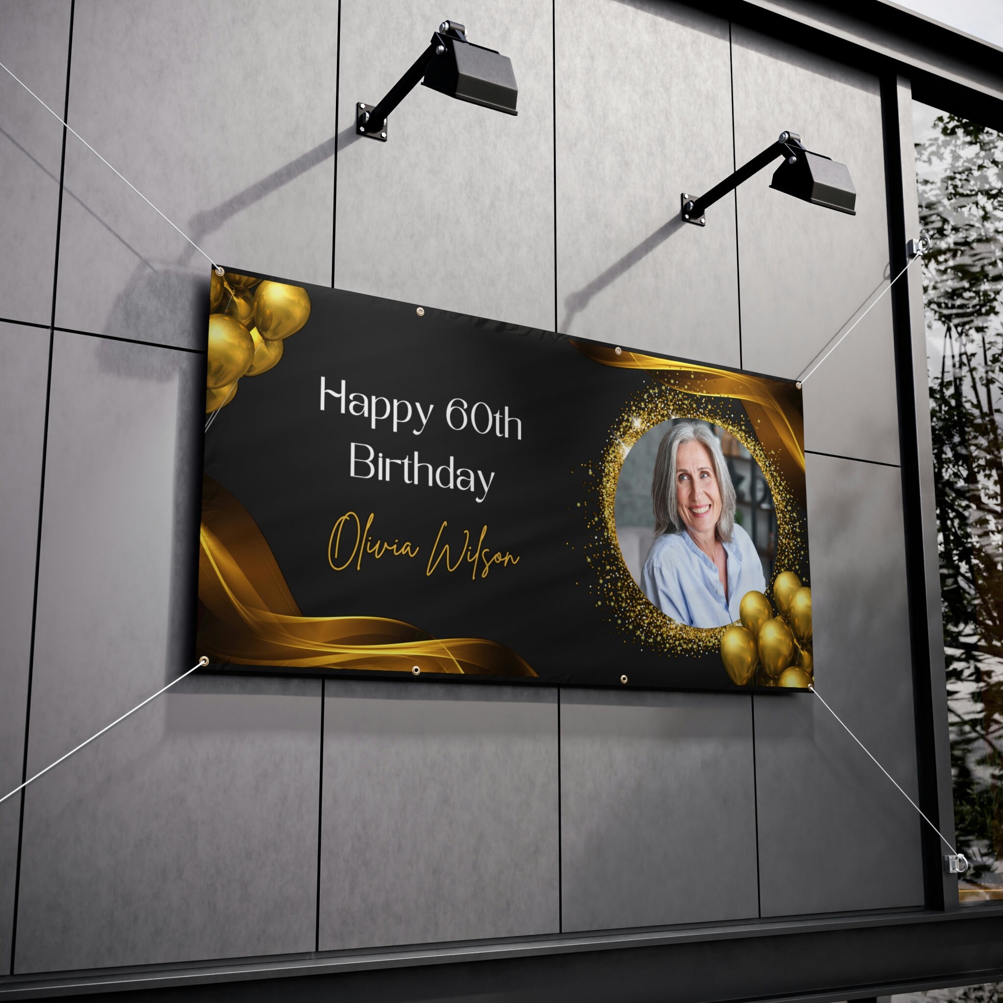 60th Birthday Banner, 60th Backdrop Decor, Custom Vinyl Banner ...