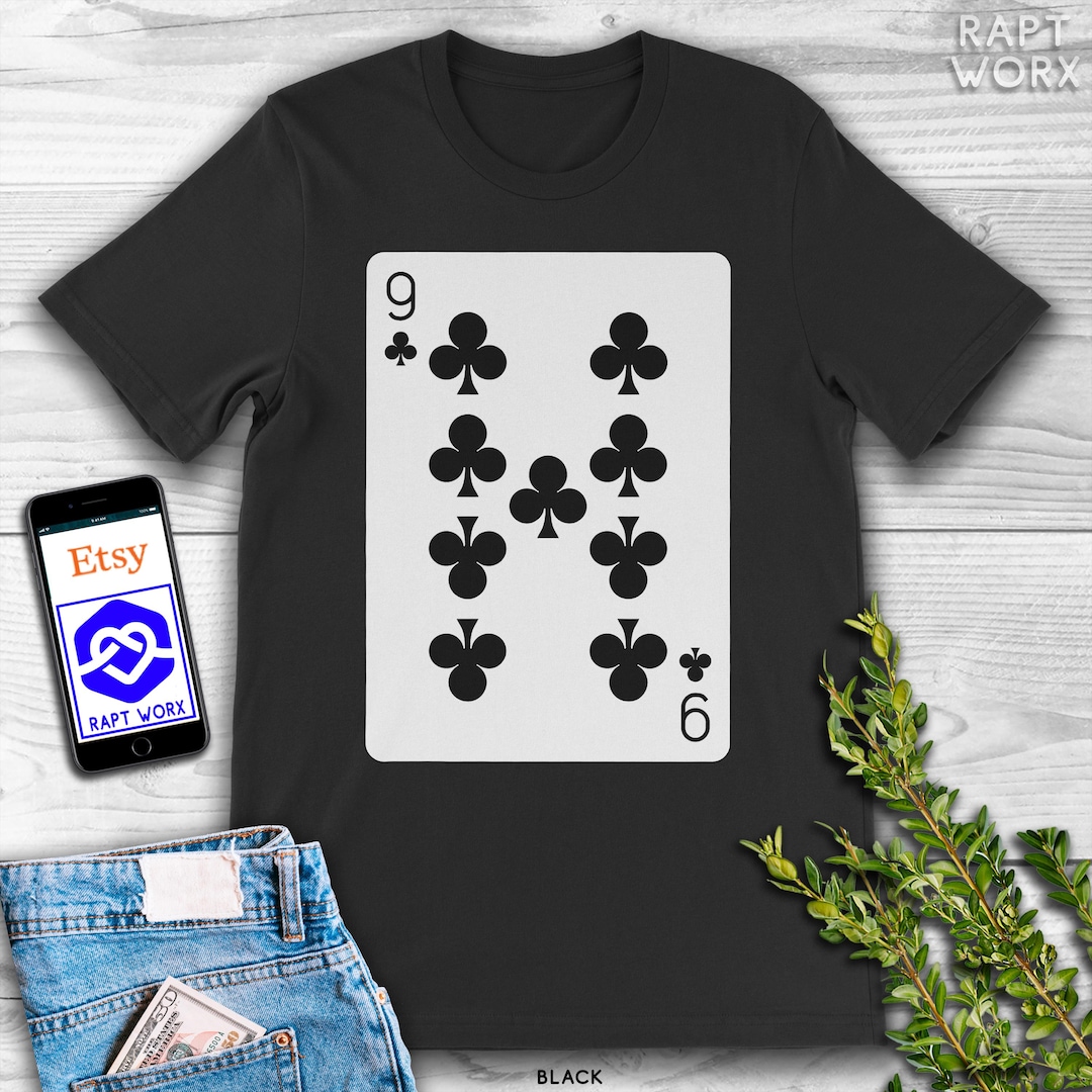 Nine of Clubs Playing Card T-shirt. - Etsy