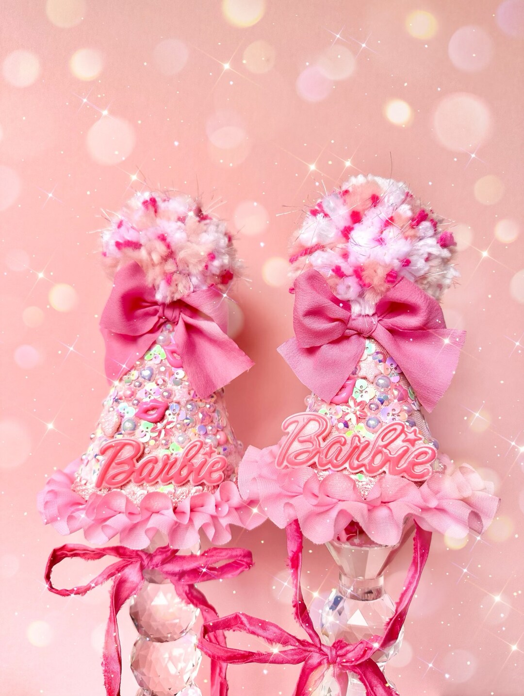 Embellished Barbie Hat Sequin Party Hat Barbie Hair Piece - Etsy