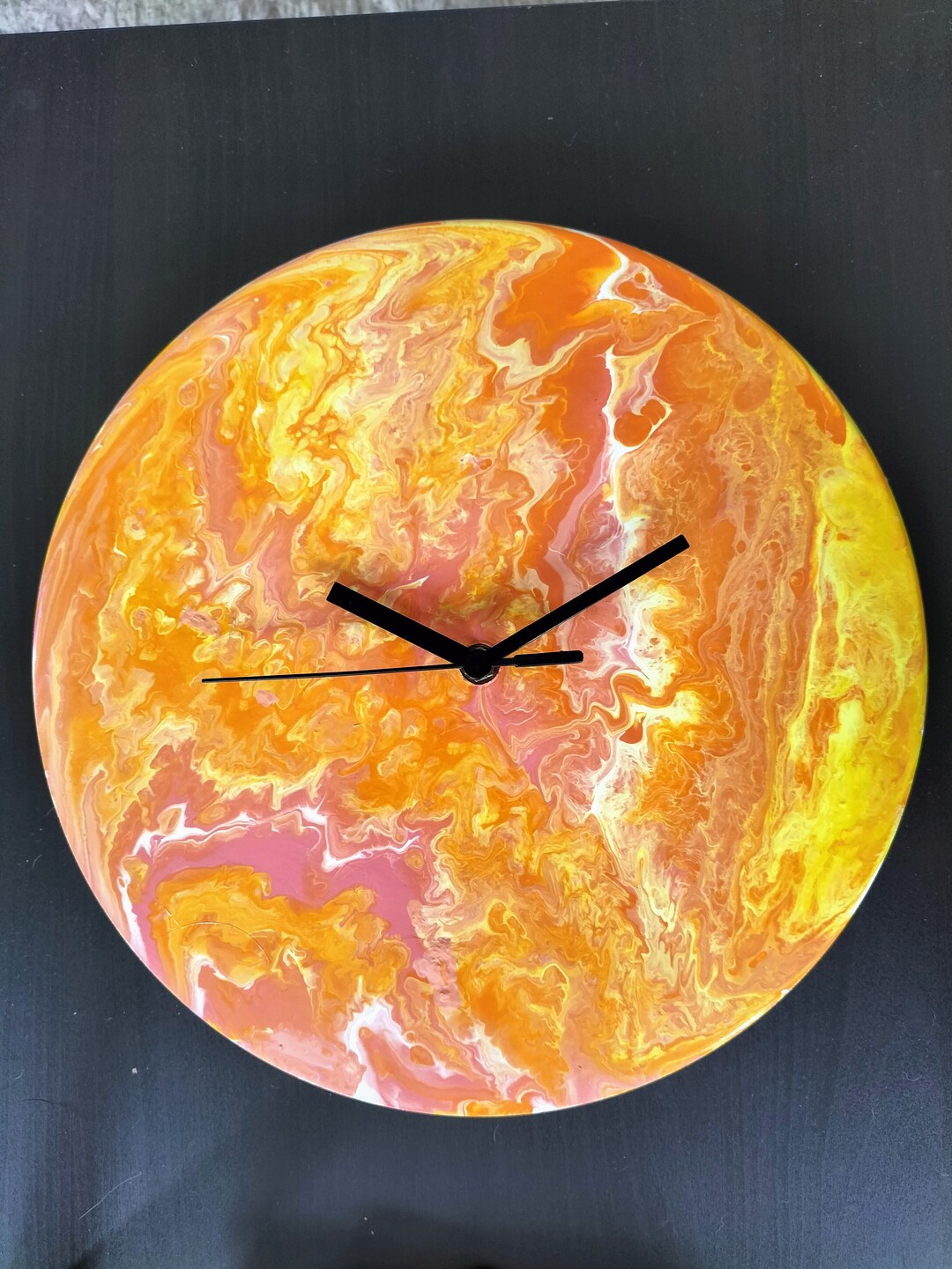 Acrylic Pour Clock: Sunset, Fluid Art, Wall Clock - Etsy