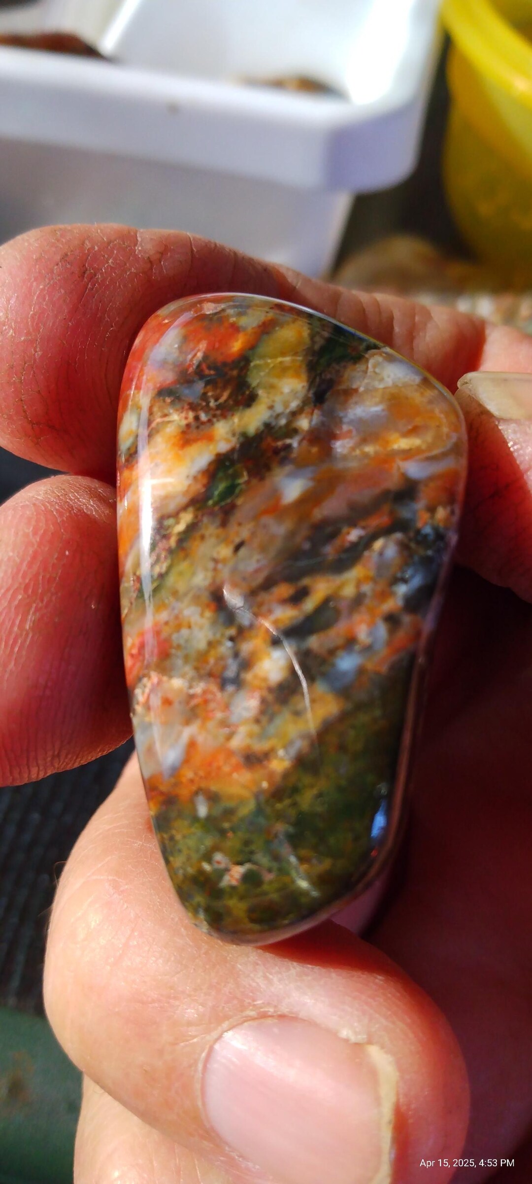 Multi Colored Jasper Palm Stone, Worry Stone, Freeform, Tumbled Stone ...