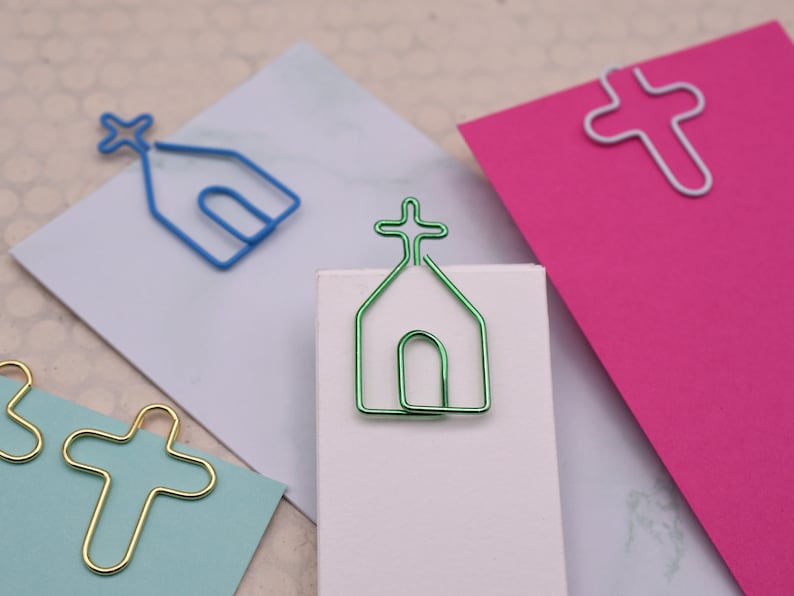 Church & Cross Paper Clips Bible Journaling Items Bible - Etsy